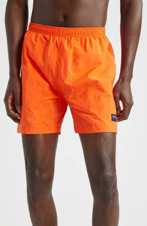 NOAH Core Solid Nylon Swim Trunks - Flame