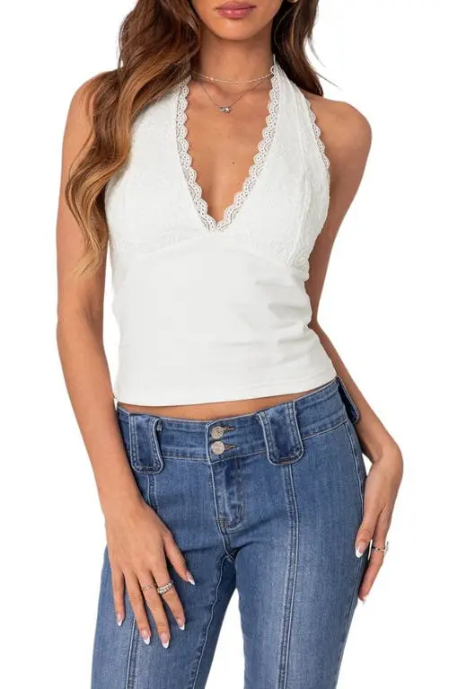 EDIKTED Carolyn Lacy Halter Top