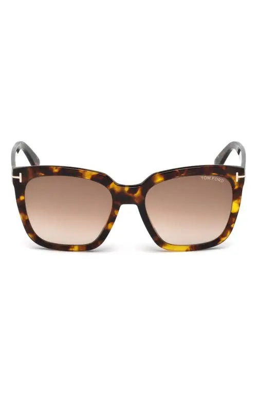 TOM FORD Amarra 55mm Gradient Lens Square Sunglasses