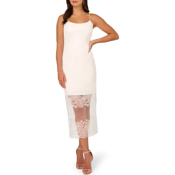 sachin and babi light blue dress Adrianna Papell Petite 3D Floral Half-Sleeve Dress main image 0