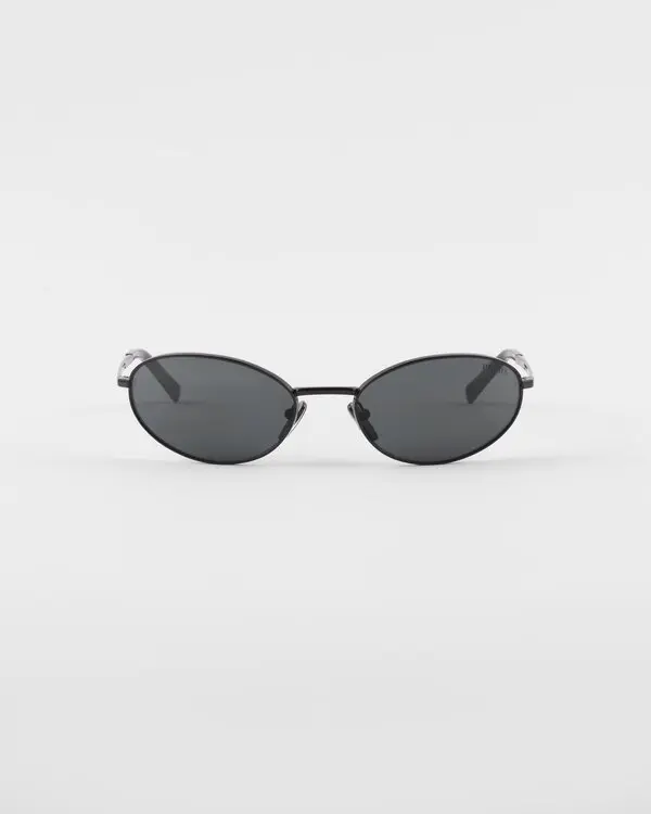 Prada Oval Sunglasses With Logo - Diamond Lenses