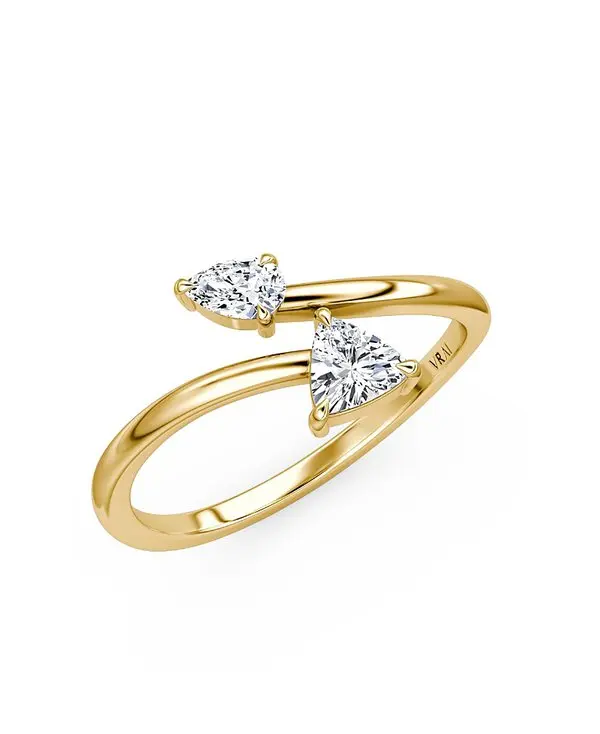 VRAI Lab-grown Diamond Bypass Cuff Ring - K Yellow Gold