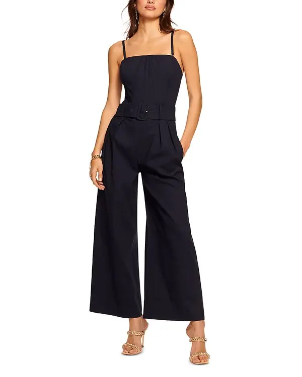 Ramy Brook Cropped Delia Jumpsuit In Navy 68% Off Editorialist