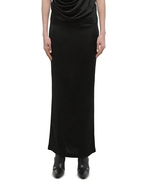 Helmut Lang Fluid Straight Maxi Skirt In Black - 58% Off