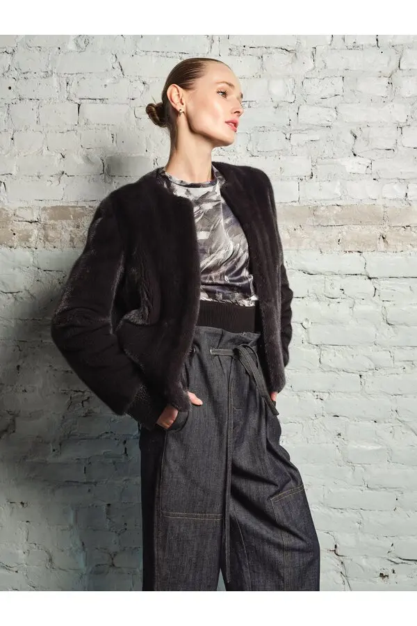 Yigal Azrouël Mink Moto Jacket