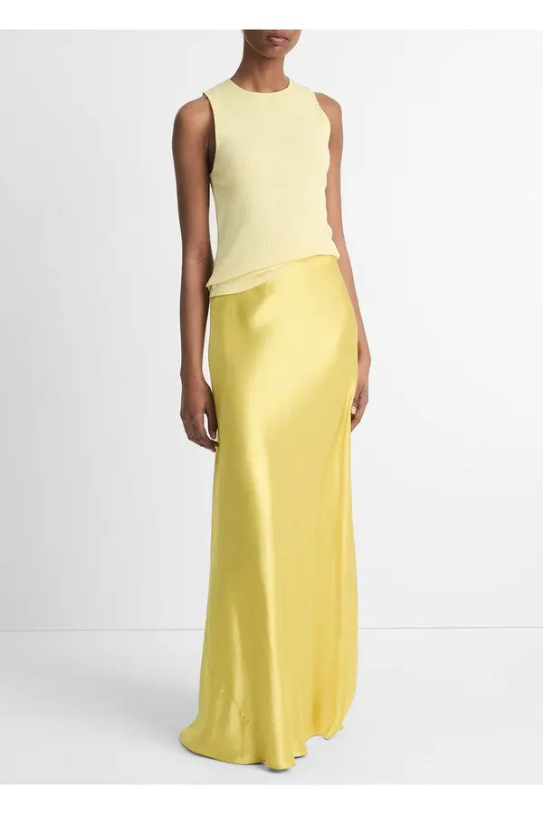 Vince Satin Maxi Skirt - Natural | Editorialist
