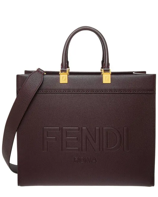 Buy Fendi Roma Sunshine Medium Leather Tote - Red At 20% Off | Editorialist