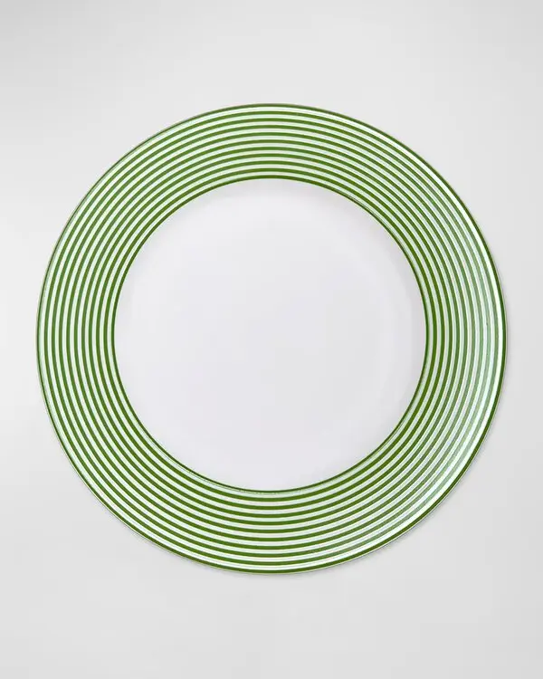 CASKATA Newport Stripe Rimmed Dinner Plate, Set Of 4