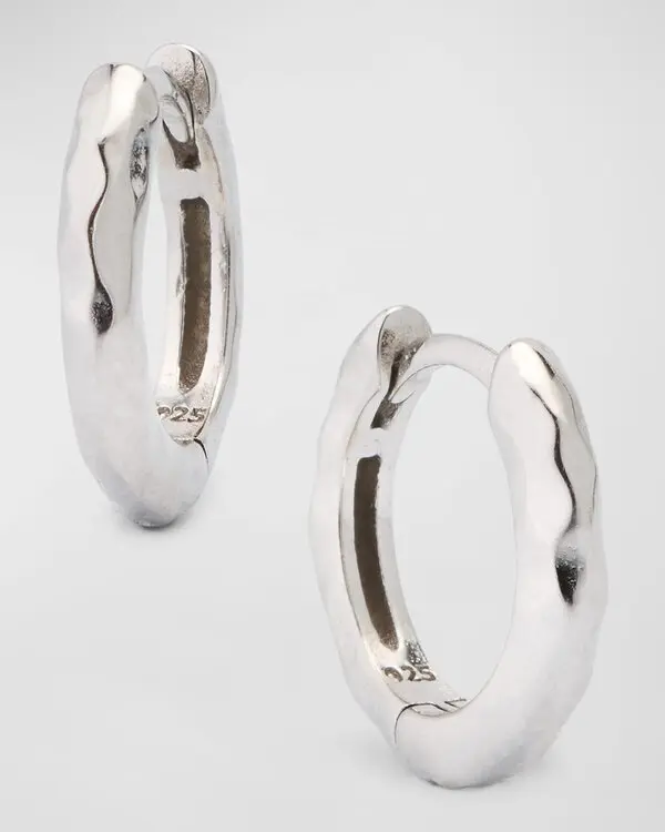 Margo Morrison 18k Goldplated Sterling Hammered Huggie Earrings - Silver
