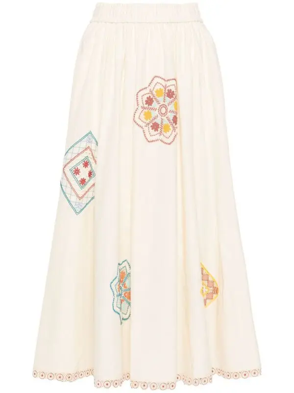 Zimmermann Ottie Cotton Midi Skirt