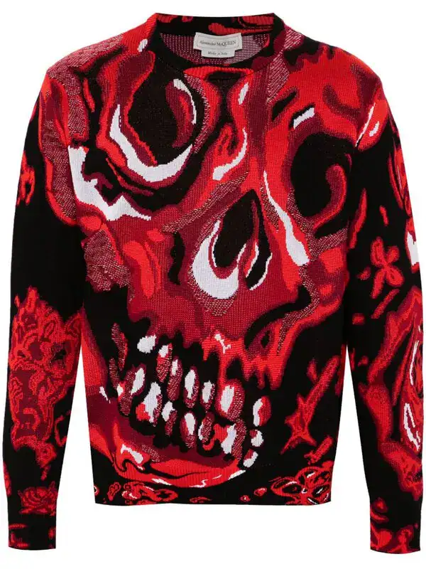Skull Cable Sweater Alexander Mcqueen Skull Knit Jumper Alexander