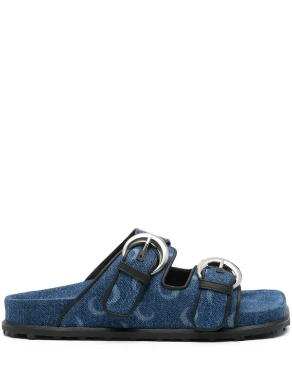 MARINE SERRE Moonogram Denim Sandals