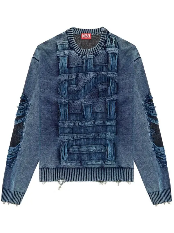 Diesel Faded Effect Knitted Jumper - Blue