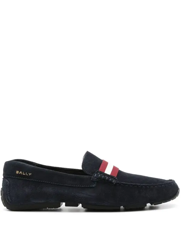 Bally Stripe-detail Suede Loafers