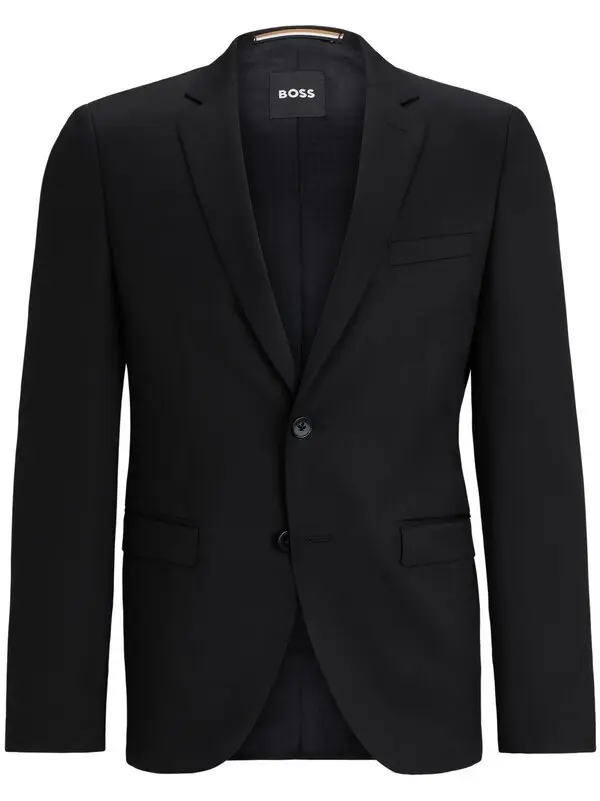 Hugo Boss Virgin-wool Single-breasted Blazer - Black