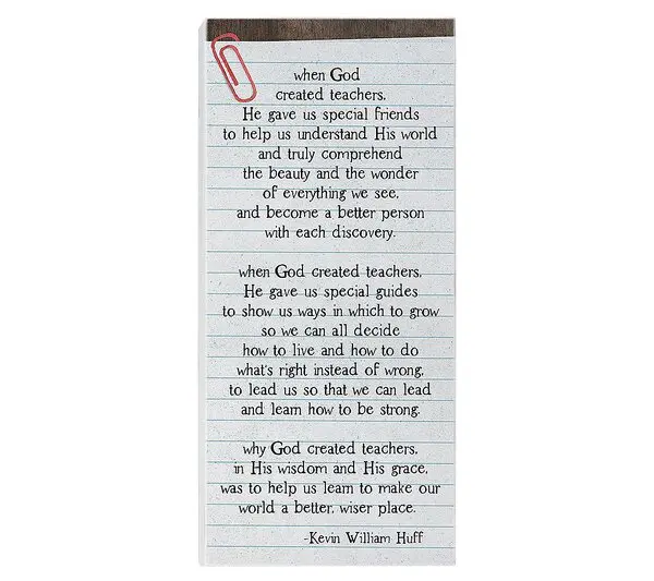 SINCERE SURROUNDINGS 12' God Created Teachers. Inspire Board