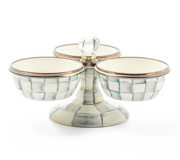 MACKENZIE-CHILDS Sterling Check Triplicity - One-color