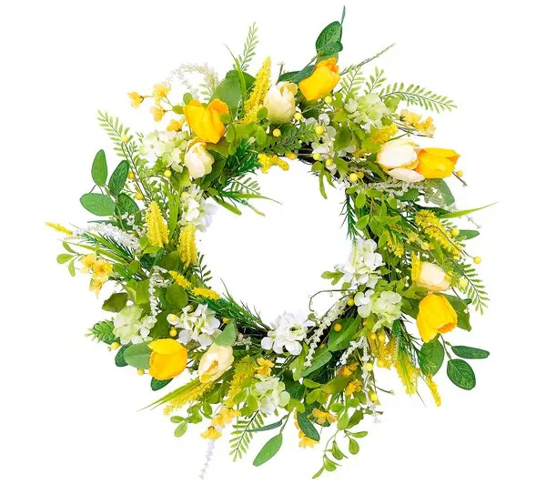 PULEO INTERNATIONAL 24' Artificial Tulip Floral Spring Door Wr