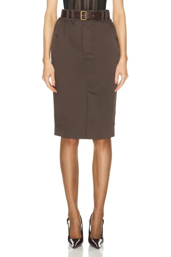 Saint Laurent Pencil Skirt - Dark Brown
