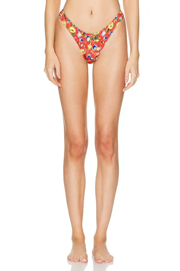 Heavy Manners High Cut Cheeky Bikini Bottom - Rockaway