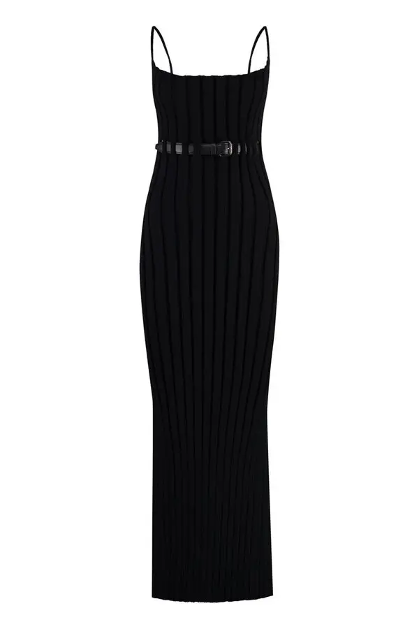 Alexander Wang Knitted Dress With Leather Belt
