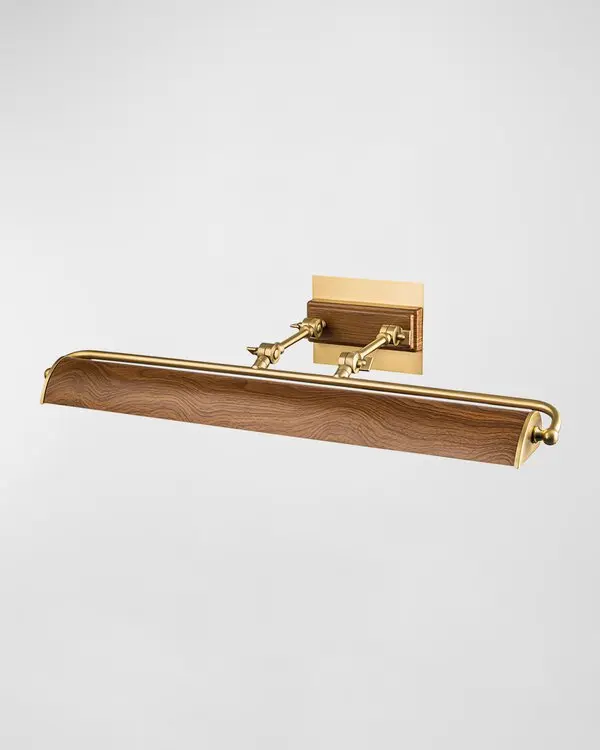 LUCAS + MCKEARN Winchfield Large Picture Light - Aged Brass And Oak