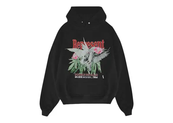 REPRESENT Double Distilled Hoodie - Off Black
