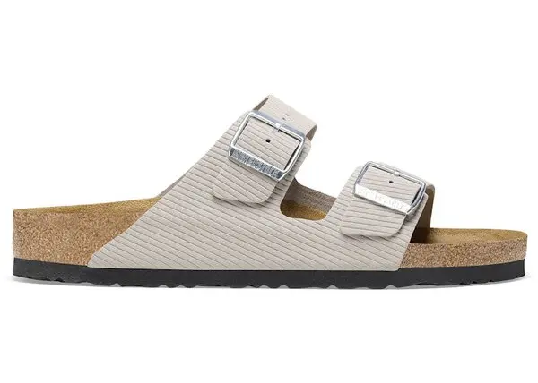 BIRKENSTOCK Arizona Corduroy Embossed Suede Sandals - Stone Coin