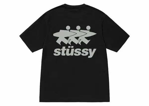 StÜssy Surfwalk Pigment Dyed Tee Shirt - Black