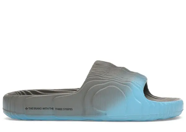 Adidas Adilette 22 Slides - Grey Three/semi Blue Burst Mel/core Black