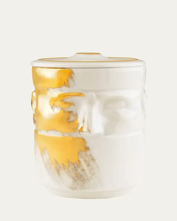 GINORI 1735 The Companion Candleholder, White/gold Lcdc Collection