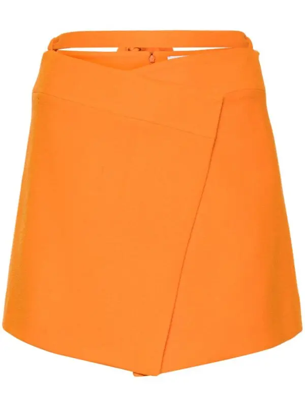 Patou Wraparound Mini Skirt - Orange
