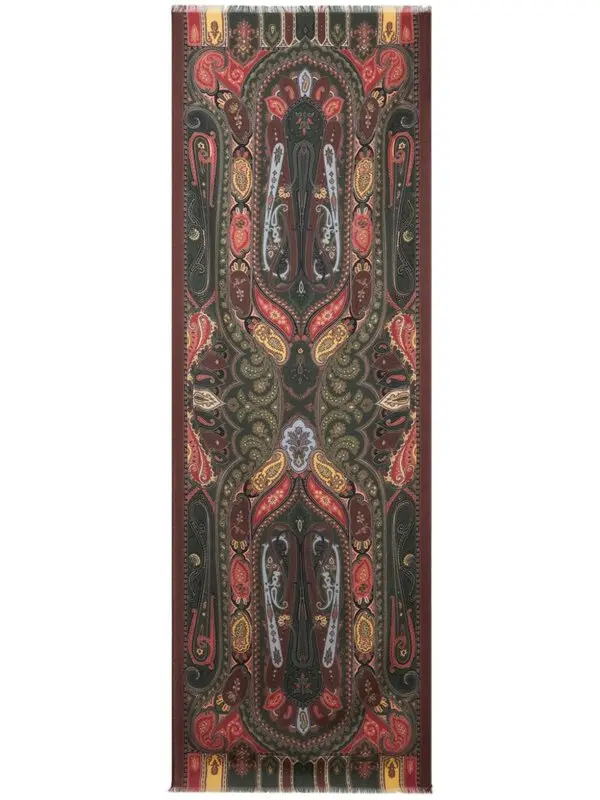 Etro Paisley-print Fringed-edge Scarf - Black