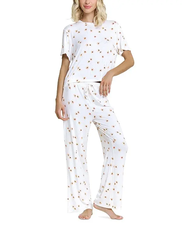 Honeydew Intimates Printed Pajama Set - White Poppies
