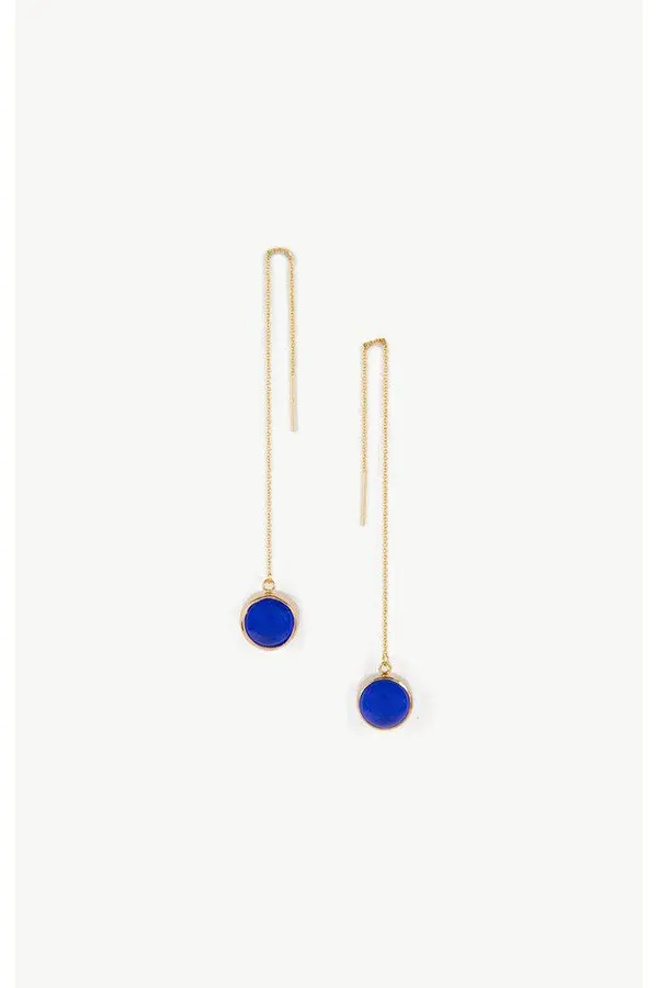 SOKO Umbo Chain Threader Earrings - Blue
