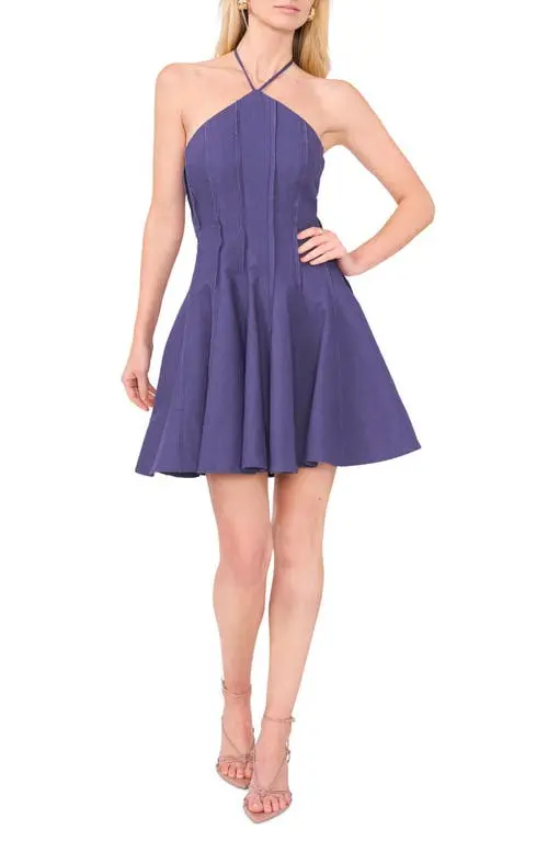 baby pink halter dress Arella Halter Coquette Satin Mini Dress main image 0