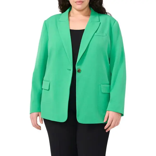 Halogen Oversized One-button Blazer - Vivid Green