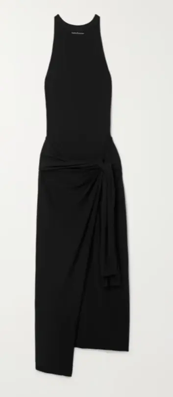 Another Tomorrow Net Sustain Stretch-jersey Midi Dress - Black