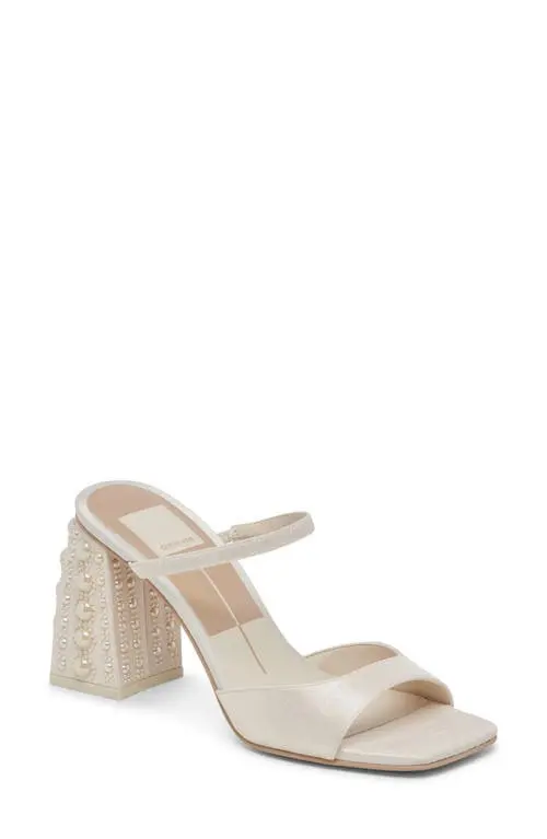 Dolce Vita Jemmy Imitation Pearl Embellished Sandals - Vanilla Silk