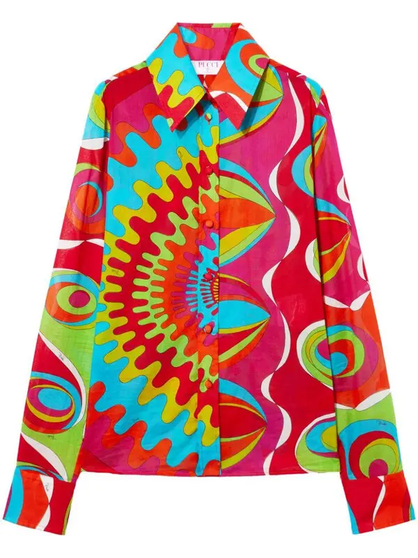 Emilio Pucci Bersaglio-print Cotton Shirt - Pink
