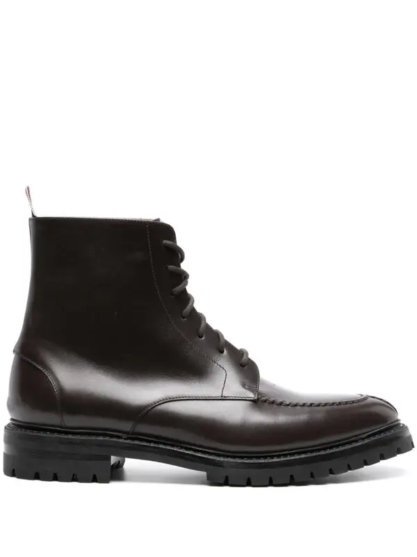 Thom Browne Wingtip Leather Boots - Brown