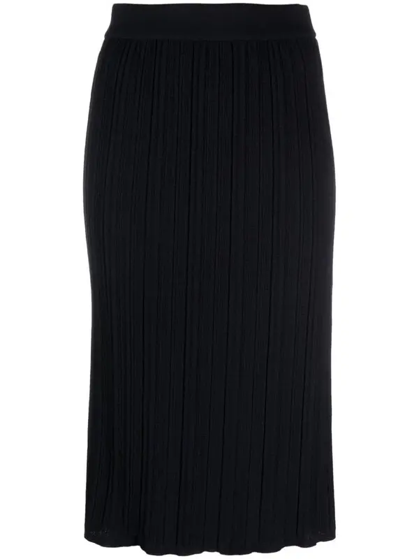 Thom Browne Plissé Virgin-wool Midi Skirt