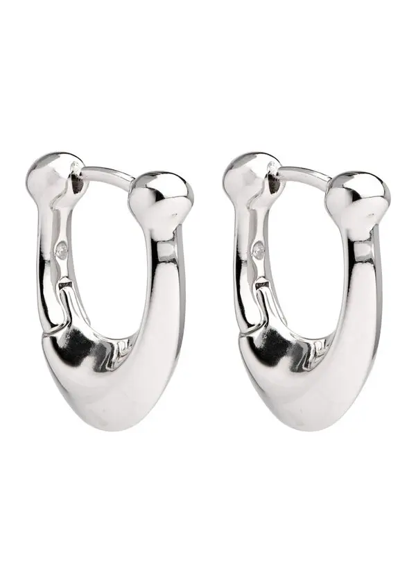 Coach Signature C Hoop Earrings - Silver
