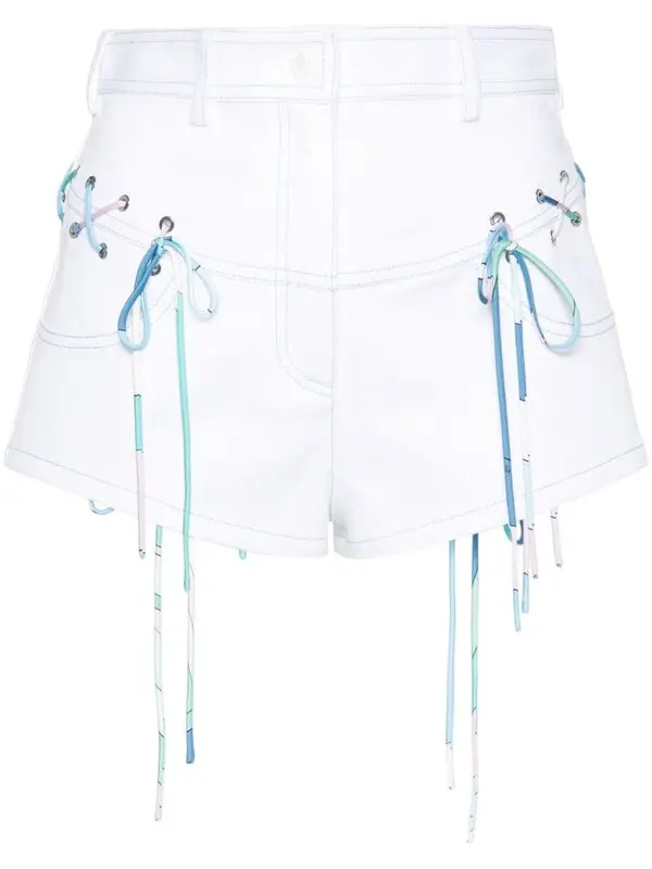 Emilio Pucci Lace-up Denim Shorts