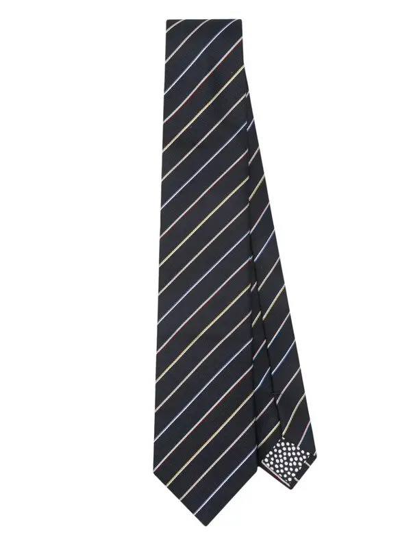 Paul Smith Multi Stripe Silk Neck Tie - Blue