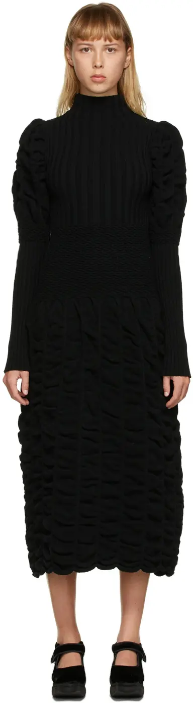 Paula Canovas Del Vas Long Knit Dress In Black - 41% Off  