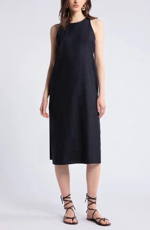 Nordstrom Sleeveless Linen Blend Dress In Black - 60% Off | Editorialist