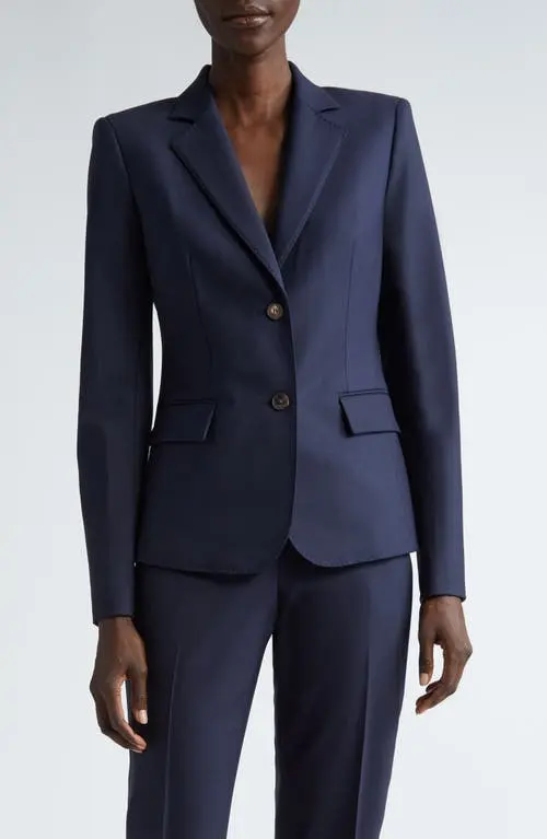 Lafayette 148 New York Fitted Stretch Wool Blazer - Ink
