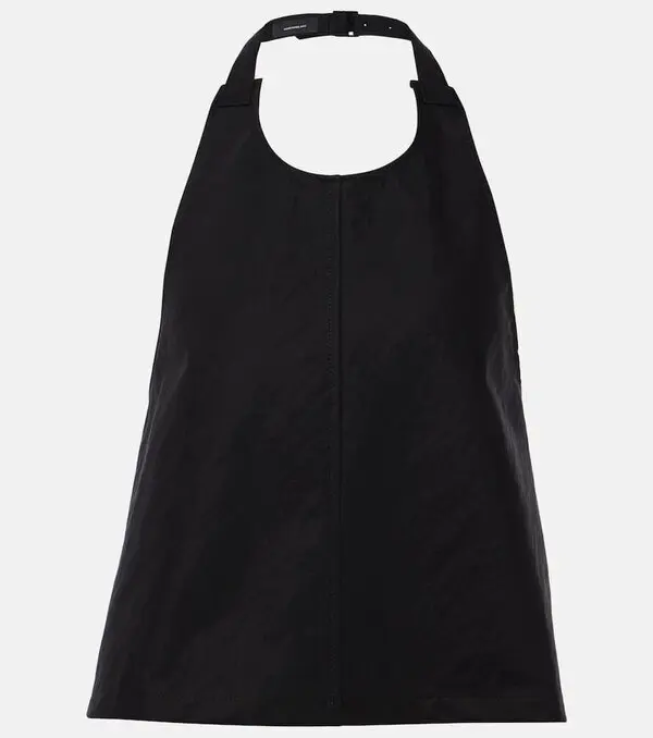 Wardrobe.NYC Drill Halterneck Top - Black