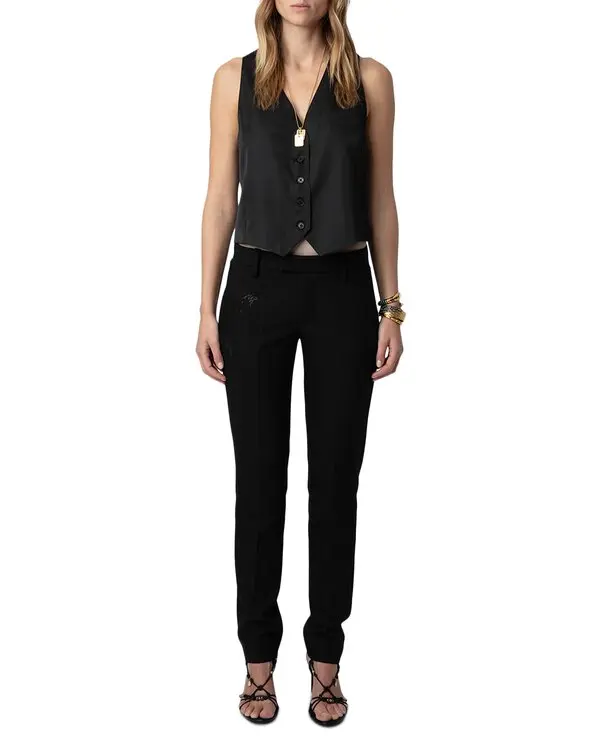 Zadig&Voltaire Emaux Satin Vest - Noir
